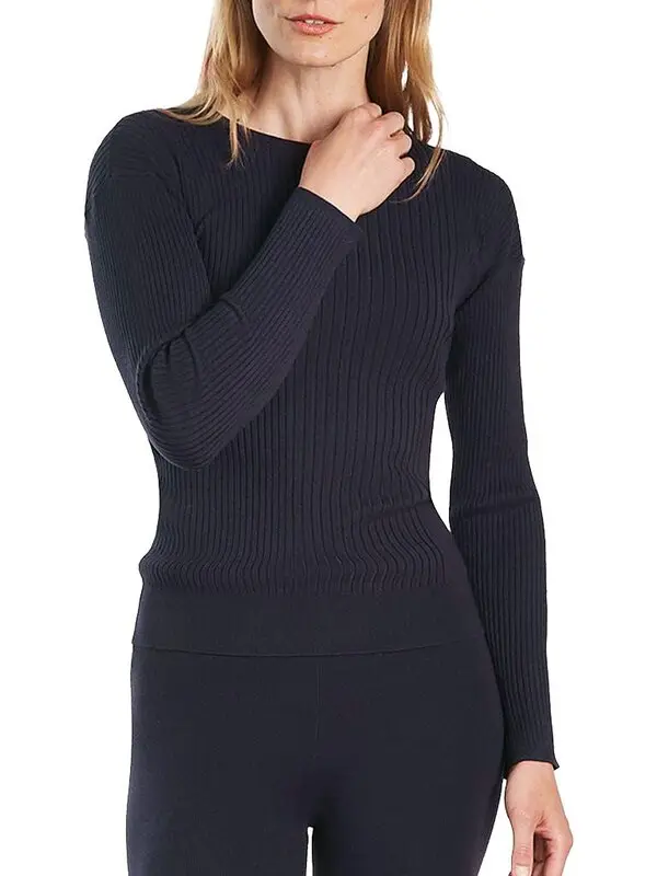 OYUN Ribbed Crew Neck Pullover - Midnight
