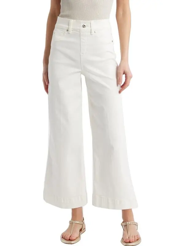 Spanx Everywear Cropped Wide Leg Jeans - Chalk Wash