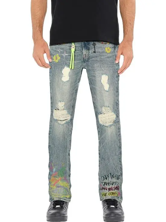 CULT OF INDIVIDUALITY Lenny Graffiti Bootcut 603 Jeans - Finn Graffiti
