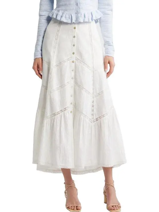 LoveShackFancy Ritson Cotton Skirt - White