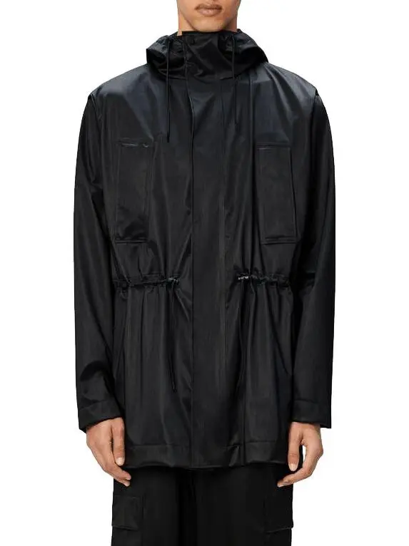 Rains Bold Waterproof Raincoat - Black Grain