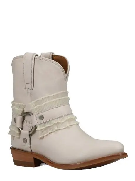 Frye Billy Ruffle Harness Booties - Ivory
