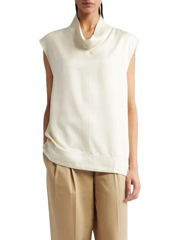 TOTEME Funnel Neck Sleeveless Top - Ecru