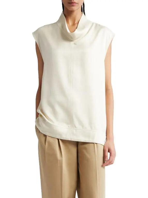 TOTEME Funnel Neck Sleeveless Top - Ecru
