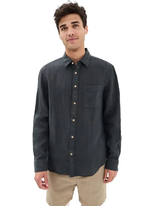 Faherty Brand Laguna Linen Shirt - Washed Black