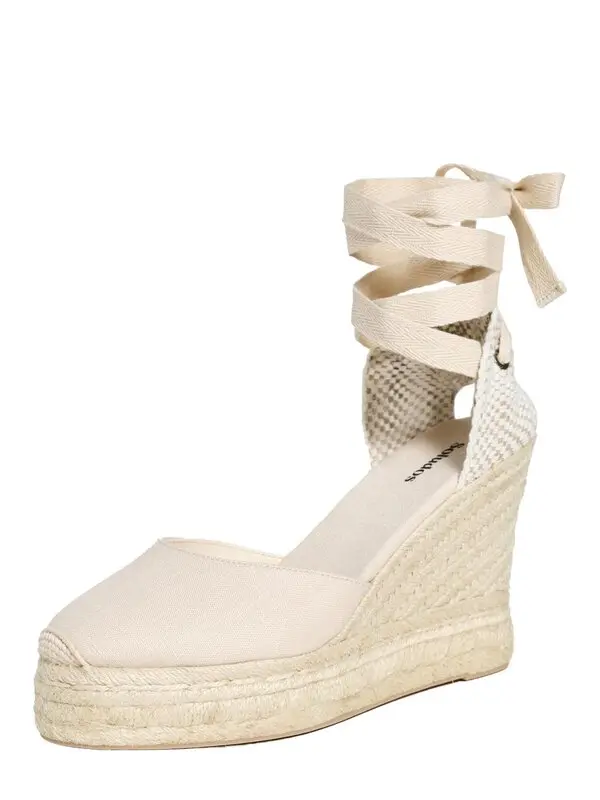 Soludos Platform Wedge Espadrilles - Ivory