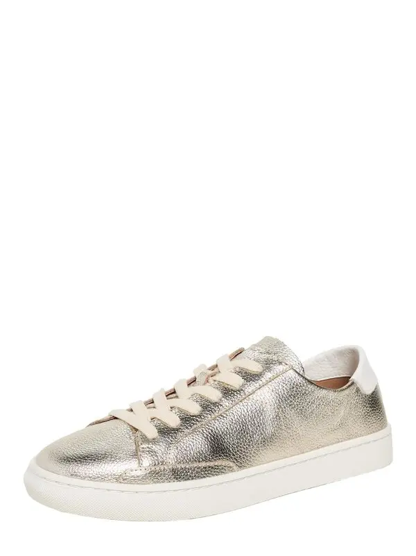 Soludos Ibiza Classic Leather Sneakers - Platinum