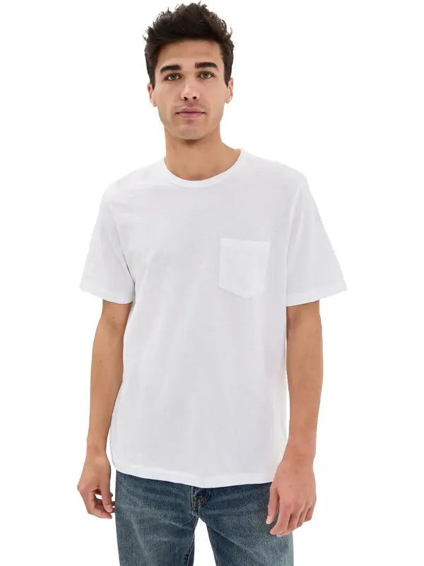 Faherty Brand Sunwashed Pocket Tee - White