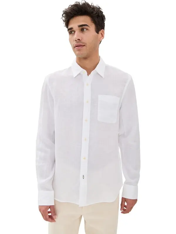 Faherty Brand Linen Laguna Shirt - White