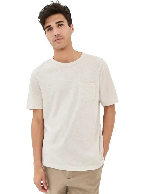 Faherty Brand Sunwashed Pocket Tee - Island Dune Heather
