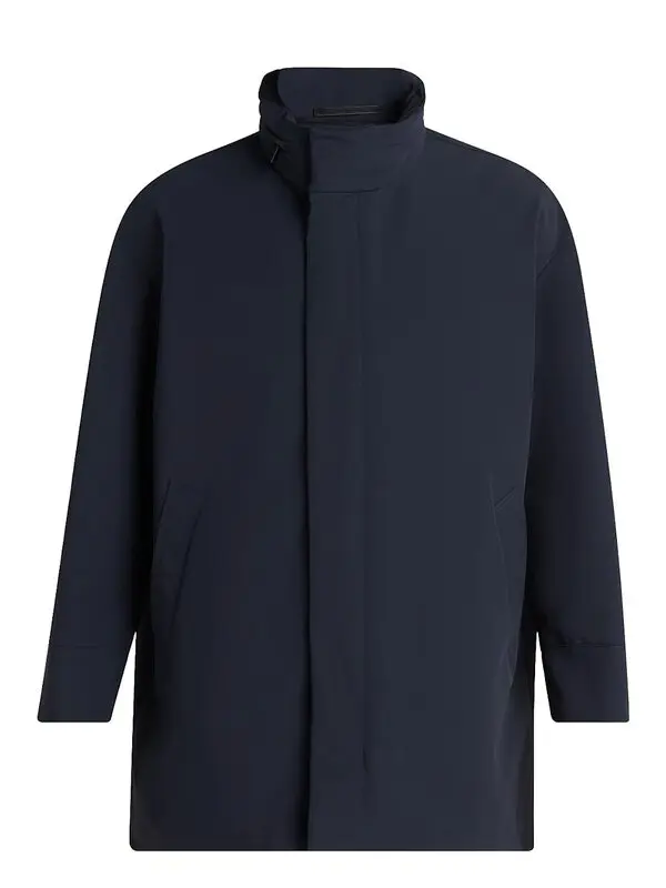 Giorgio Armani Nylon Stretch Caban Coat - Blue Navy