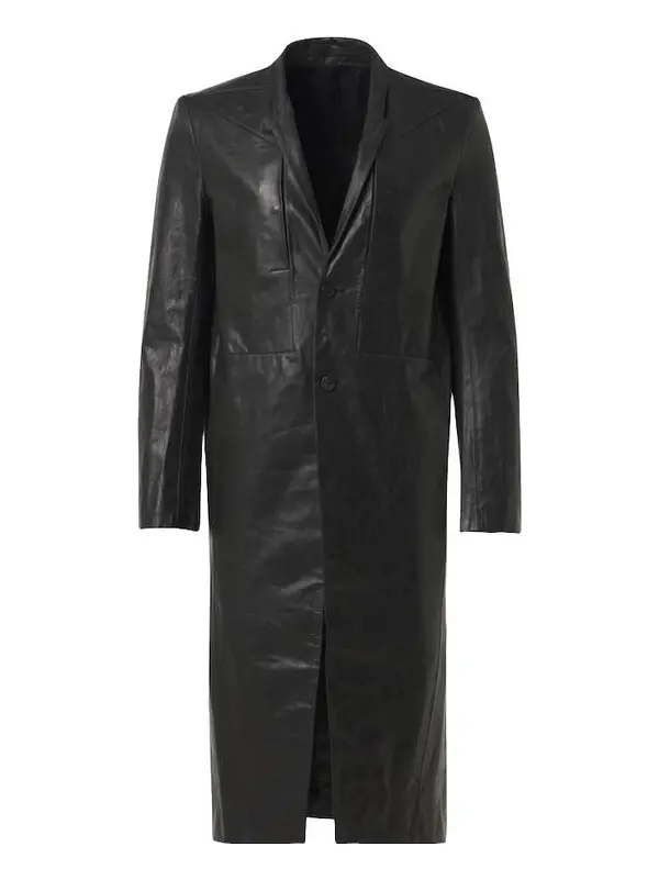 Rick Owens Leather Coat - Black