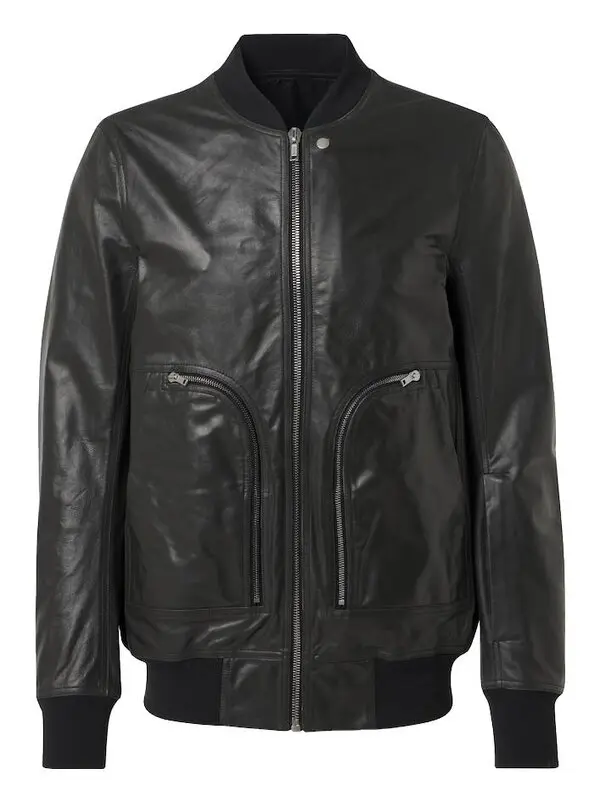 Rick Owens Bauhaus Leather Bomber Jacket - Black