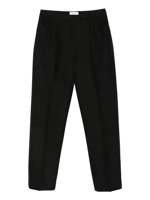 TOTEME Cropped Straight-leg Trousers - Black