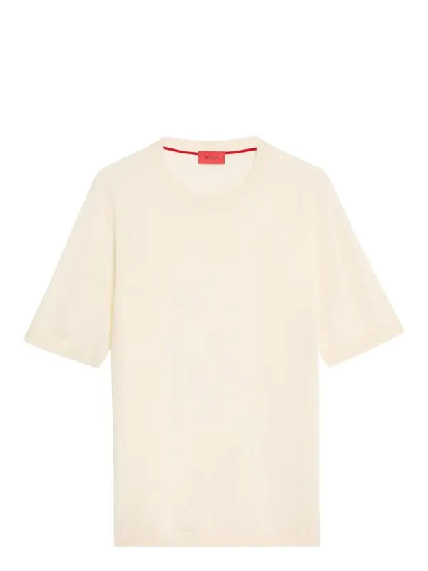 Isaia Crew Neck Knit Shirt - Open White