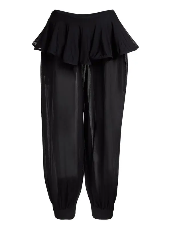 Alaïa Sheer Peplum Pants - Noir Alaia