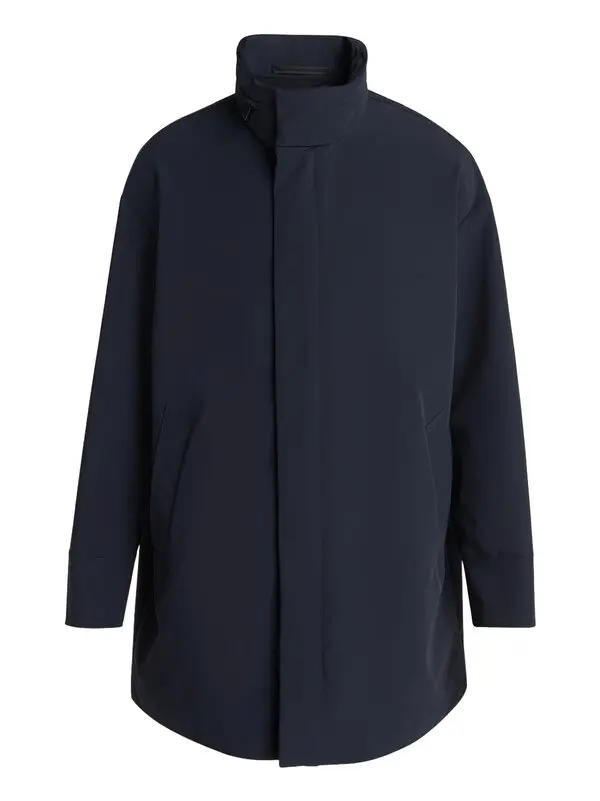 Giorgio Armani Nylon Stretch Caban Coat - Blue Navy