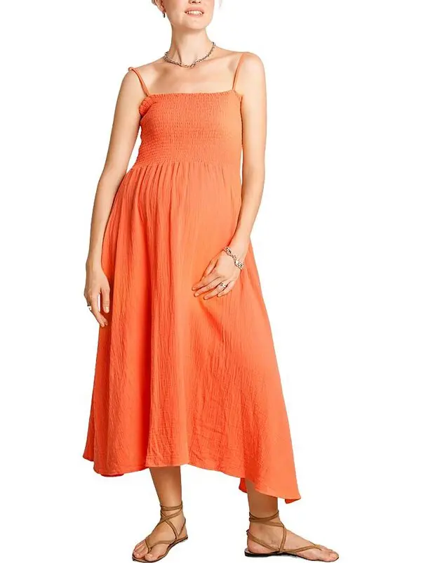 NOM MATERNITY Easy Dress - Orange