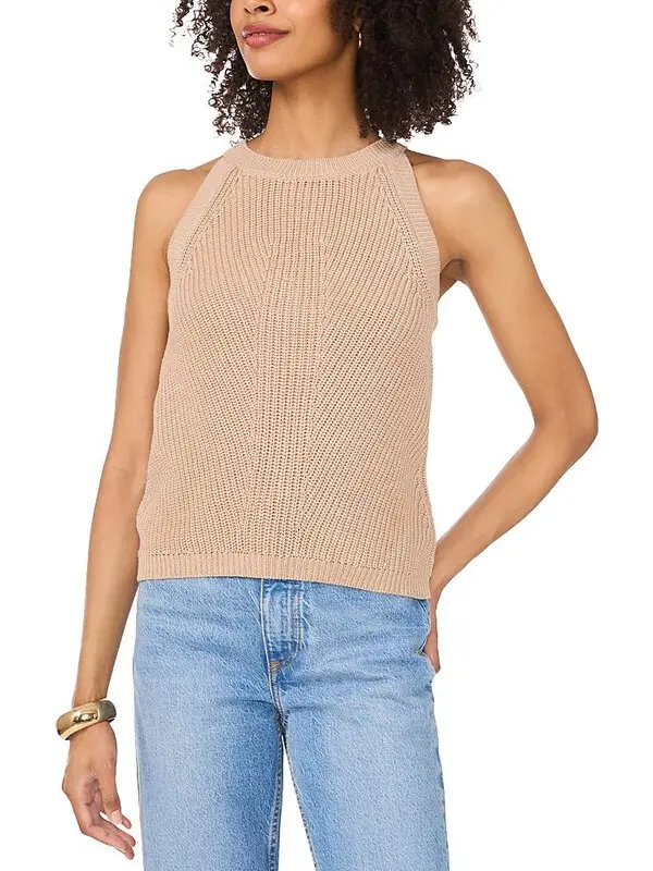 Vince Camuto Pointelle Tank Top - Oxford Tan