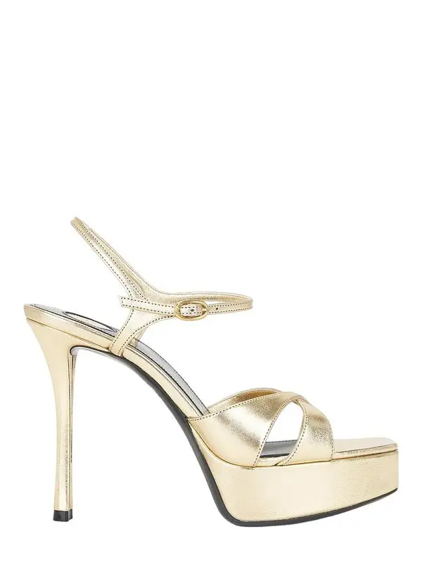 Saint Laurent Debbie Platform Sandal - Egypt Gold