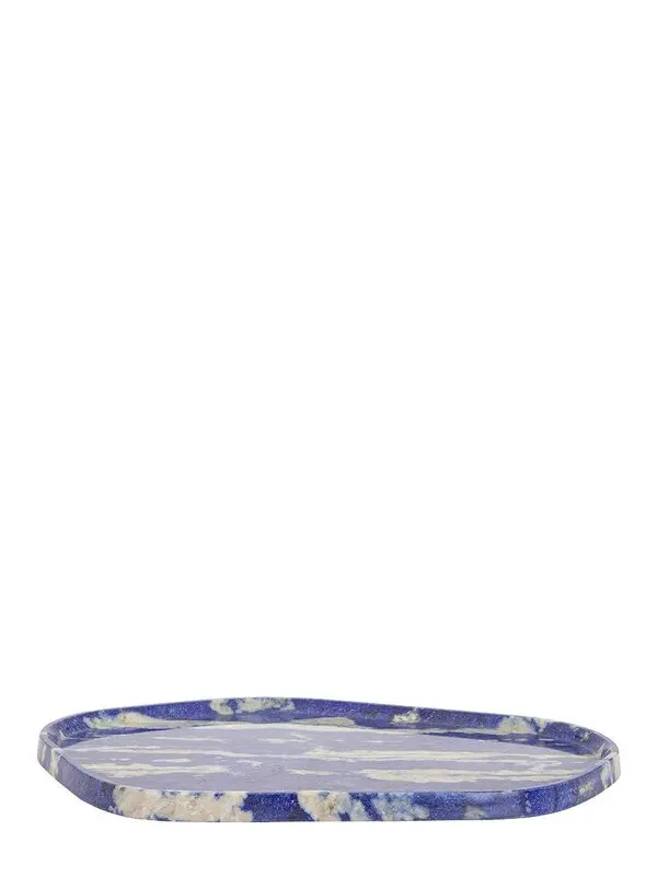 LOREN STEWART Cote Dazure Tray In Blue - Blue Marble