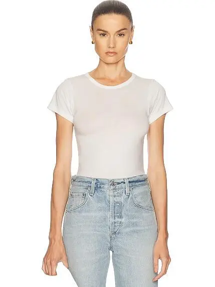 Eterne Fitted Crewneck Short Sleeve T-shirt - Ivory