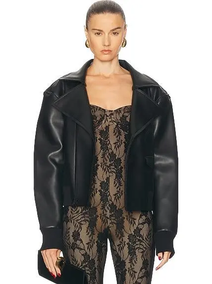 Norma Kamali Mini Moto Jacket - Black