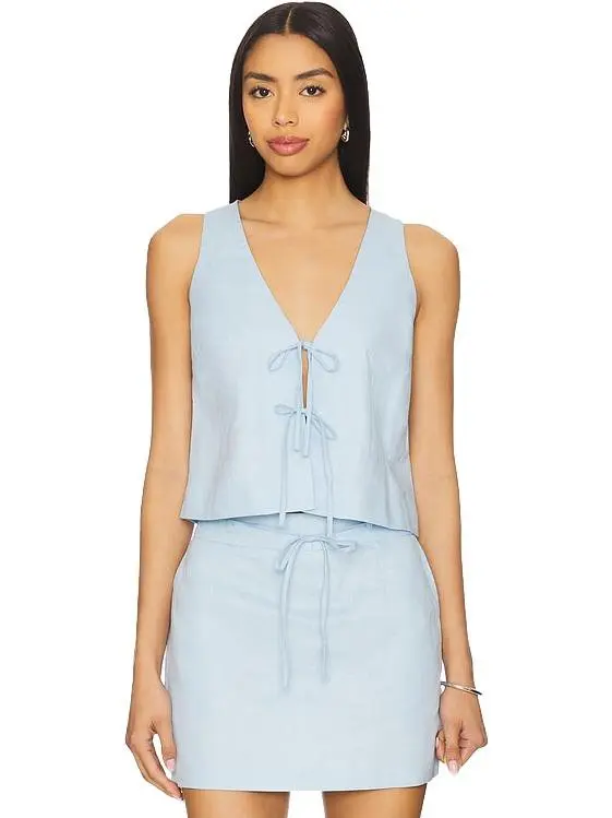 Minkpink Pandora Tie Crop Top - Sky Blue