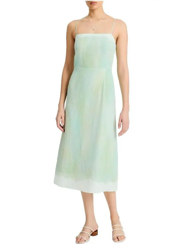 Vince Painted Pastel Dress - Floral / Green