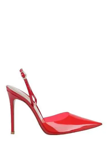 GIANVITO ROSSI Rubber Slingback Pumps - Red