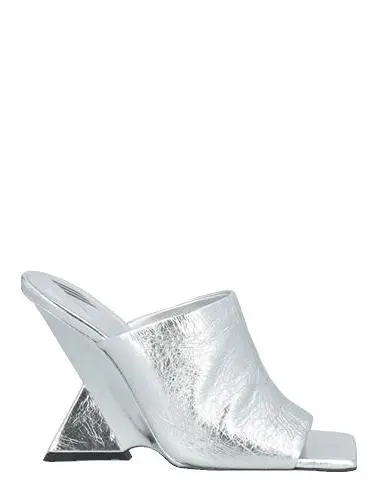 Attico Leather Sandals - Silver