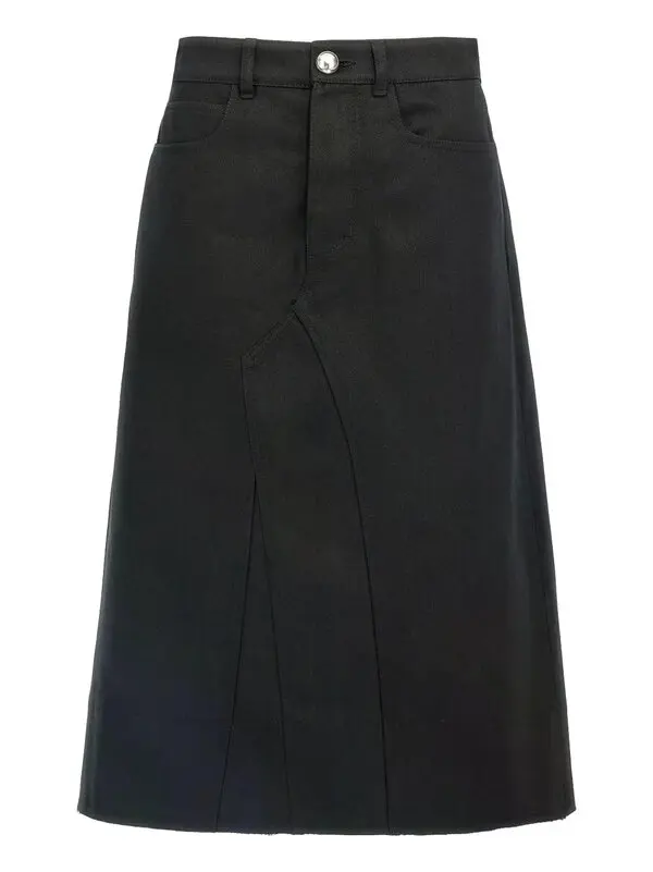 JIL SANDER Denim Midi Skirt - Black