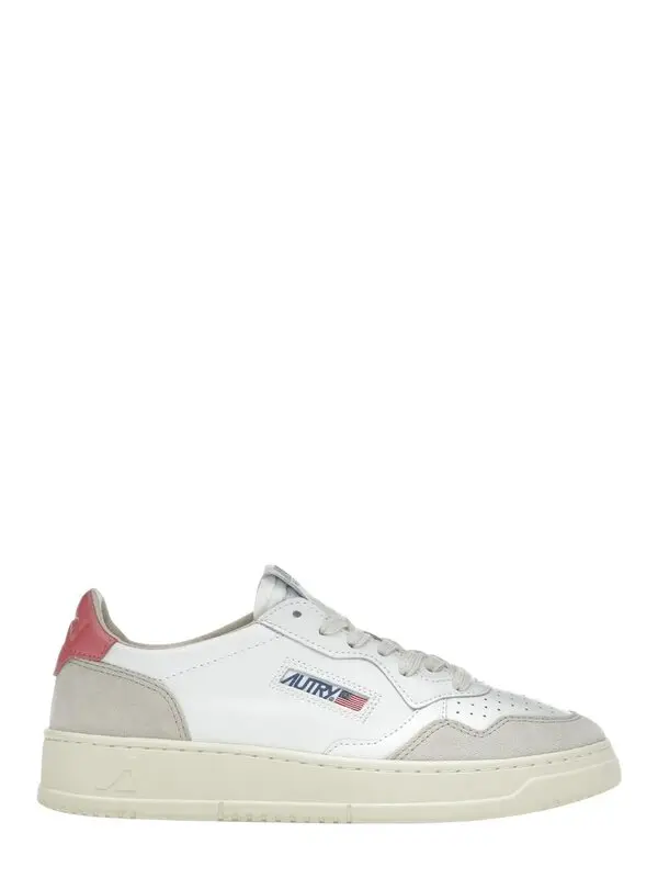 AUTRY Medalist Leather Low Top Sneakers - White/tearose