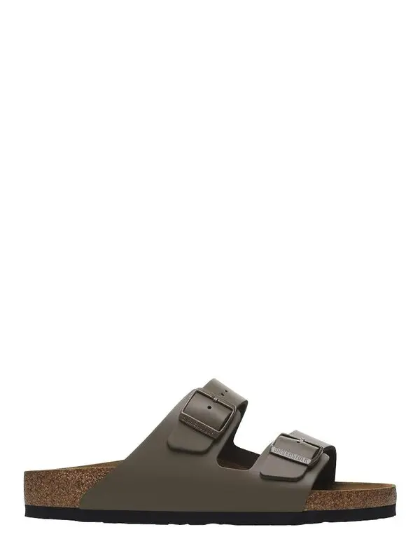 BIRKENSTOCK Arizona Natural Leather Sandals - Concrete Gray