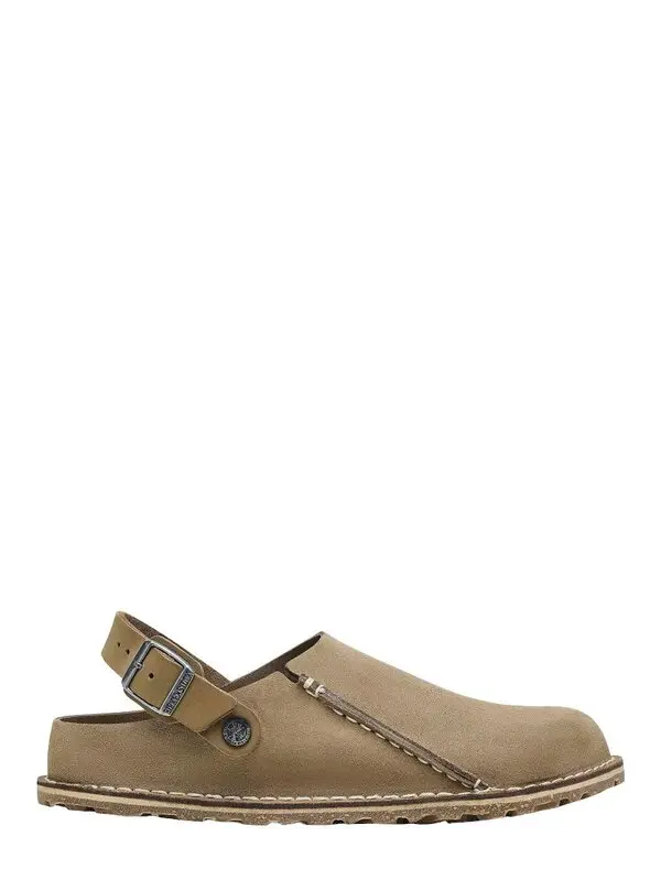 BIRKENSTOCK Lutry Suede Clog - Gray Taupe