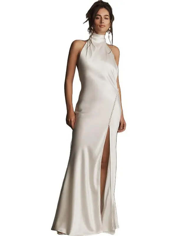 SAU LEE Penelope High-neck Maxi Dress - Ivory