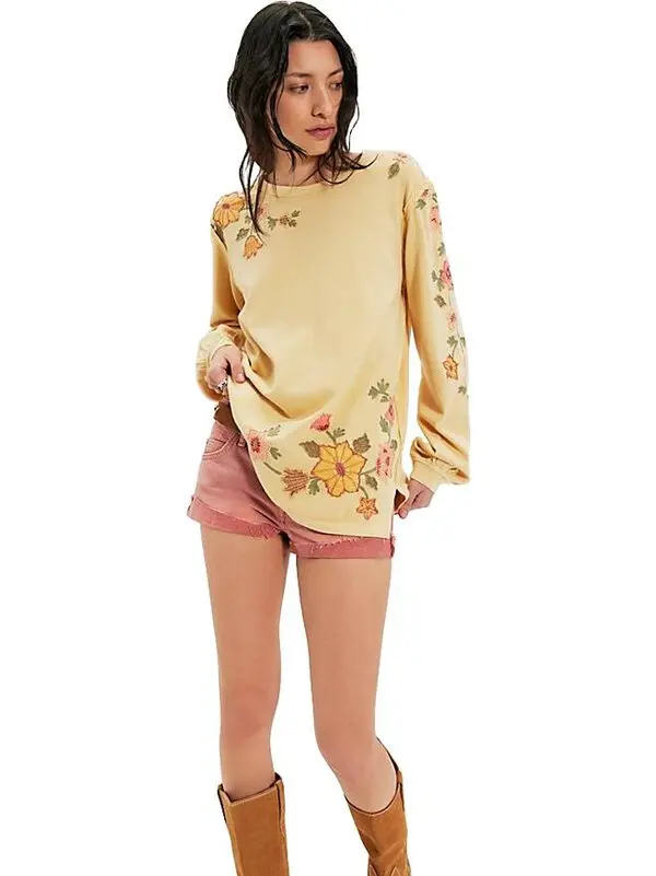 Free People Violet Vines Long Sleeve - Yellow Combo