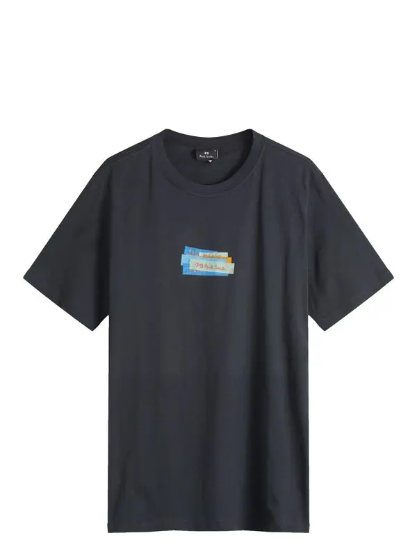Paul Smith Ps Label Print T-shirt - Blue
