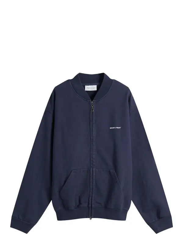 BRAM'S FRUIT Eyelett Zip Up Jacket - Navy