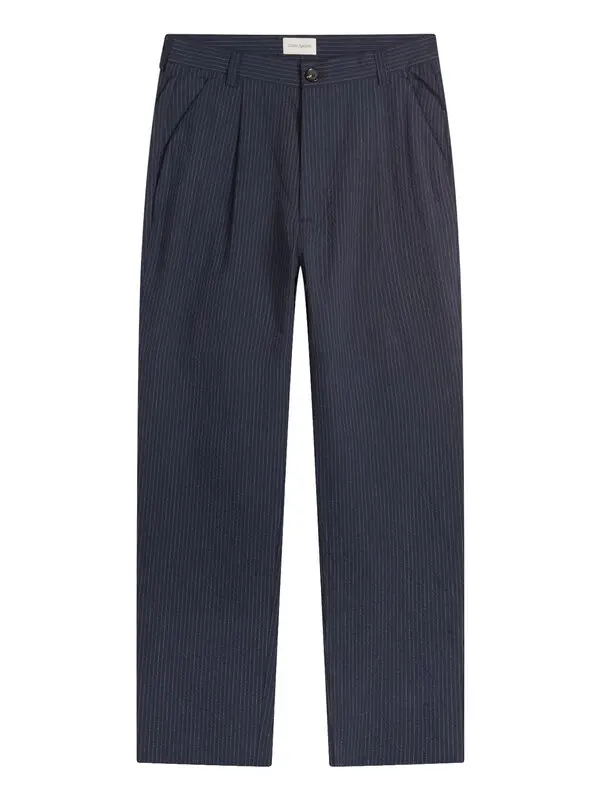 Oliver Spencer Orton Pleated Trousers - Navy