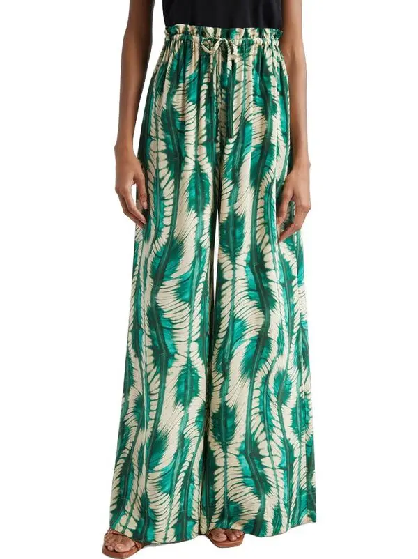 Ulla Johnson Sawyer Printed Wide-leg Pants - Acacia