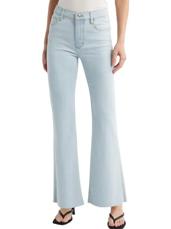 FRAME The Icon Raw Hem Flare Jeans - Feather Raw After