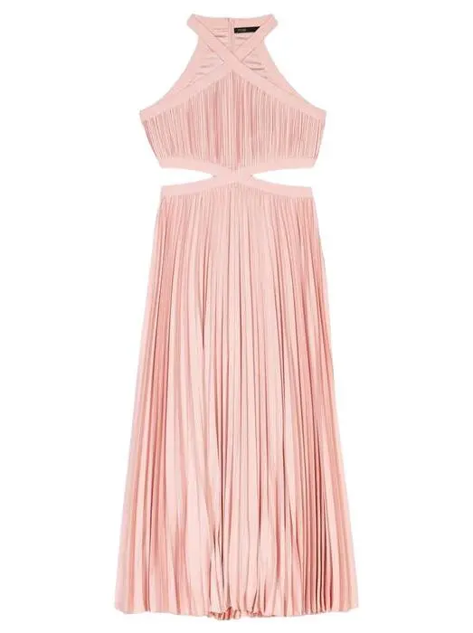 Maje Pleated Maxi Dress - Pink