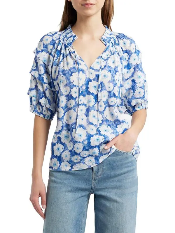 Rails Paris Floral Top - Blue Floral