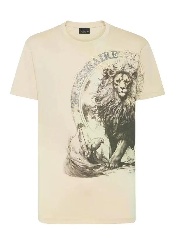 BILLIONAIRE Lion-print T-shirt - Neutrals