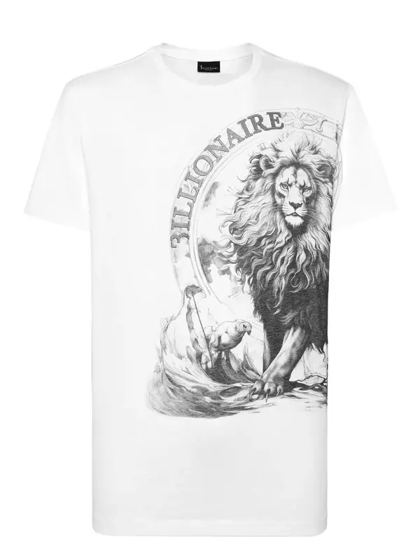 BILLIONAIRE Lion-print T-shirt - White