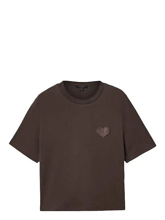 ALLSAINTS Lover Lisa Embroidered T-shirt - Bottle Brown