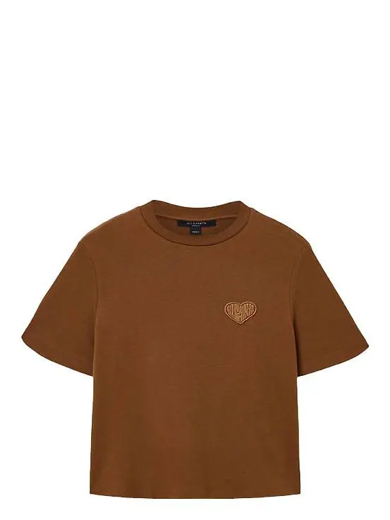 ALLSAINTS Lover Lisa Embroidered T-shirt - Cognac Brown