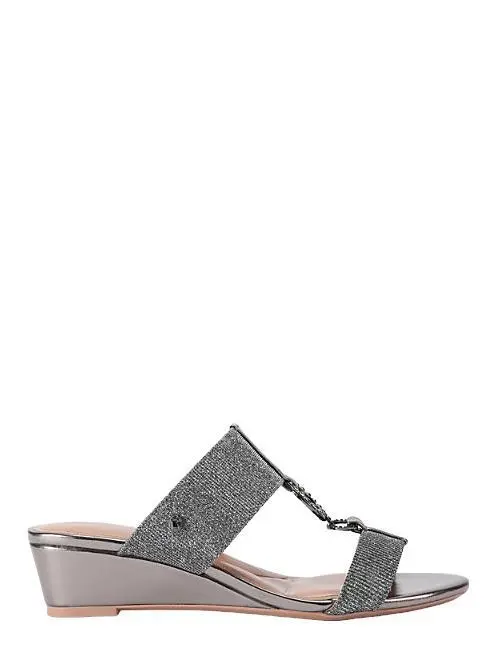 Carvela Arletta Mid-wedge Woven Heels - Gunmetal