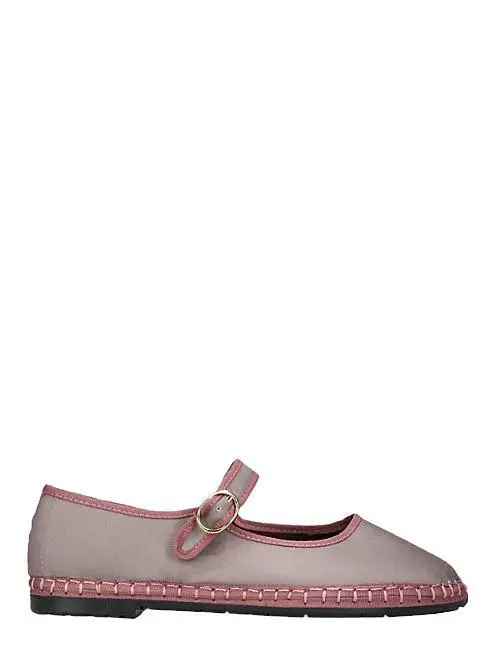 FLABELUS Sula Silk Mary Jane Flats - Taupe Comb
